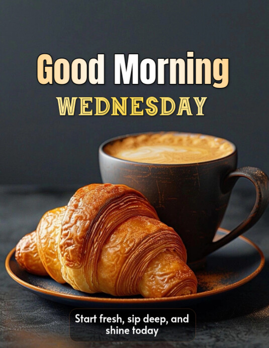 Black Maximalist Good Morning Wednesday Flyer (us Letter) Template ...