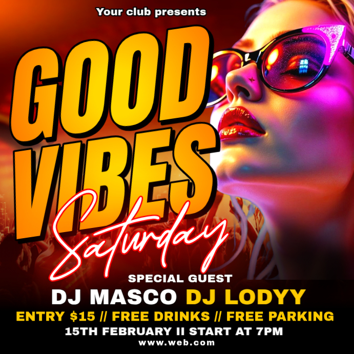 Black Maximalist Good Vibes Party flyer Instagram Post Template ...