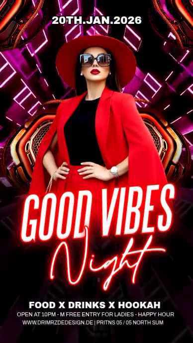 Black Maximalist Good Vibes Party Instagram Story Template | PosterMyWall