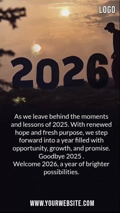 Black Maximalist Goodbye 2025 Welcome 2026 New Year Video Template ...