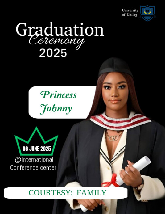 Black Maximalist Graduation Ceremony 2025 Flyer Flyer (us Letter ...