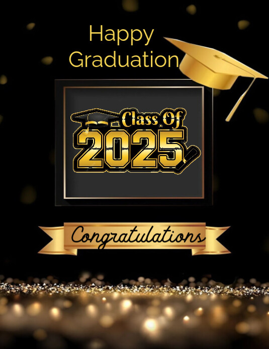 Black Maximalist Graduation Design Poster Flyer (us Letter) Template ...