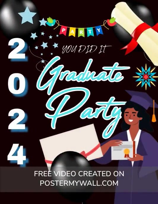 Black Maximalist Graduation Flyer (us Letter Template | PosterMyWall