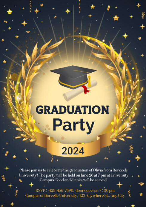 Black Maximalist Graduation Party Flyer Templ Template | PosterMyWall