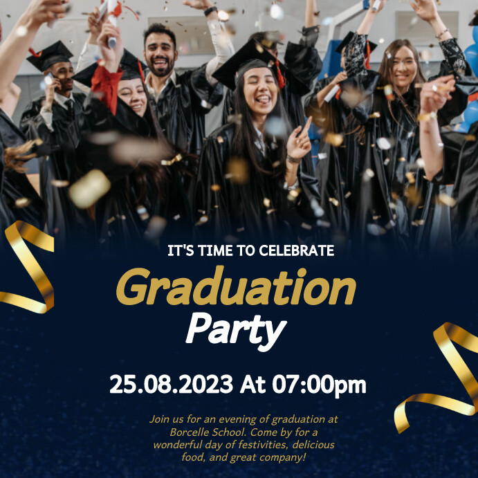 Black Maximalist Graduation Party Flyer Templ Template | PosterMyWall