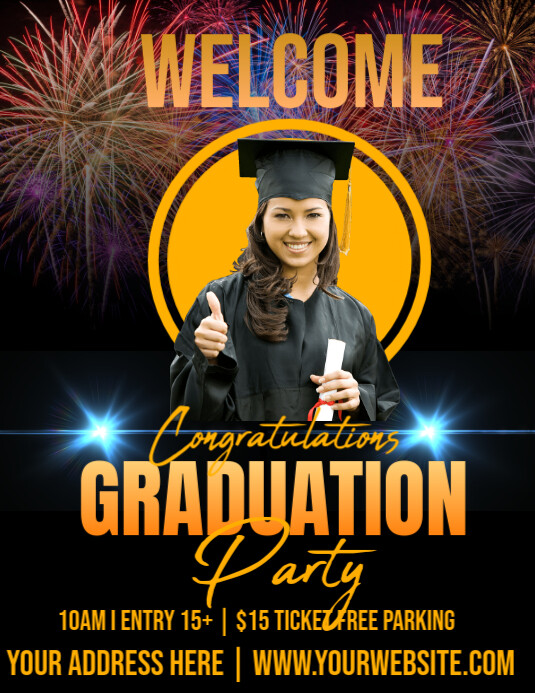 Plantilla de Black Maximalist Graduation Party Flyers Flye | PosterMyWall