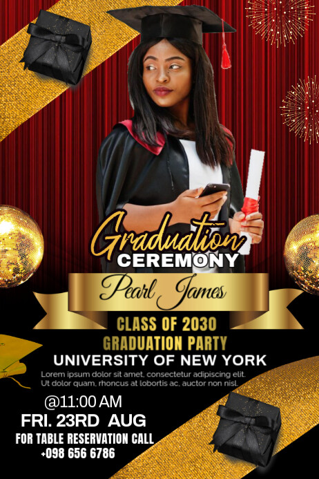 Black Maximalist Graduation Poster Template | PosterMyWall
