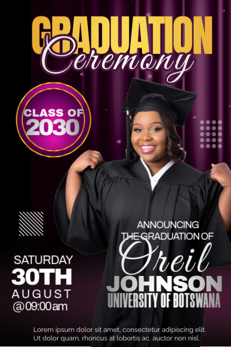 Black Maximalist Graduation Poster Template | PosterMyWall