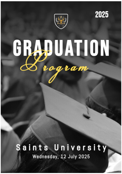 Copy of Black Maximalist Graduation Program Template A4 | PosterMyWall