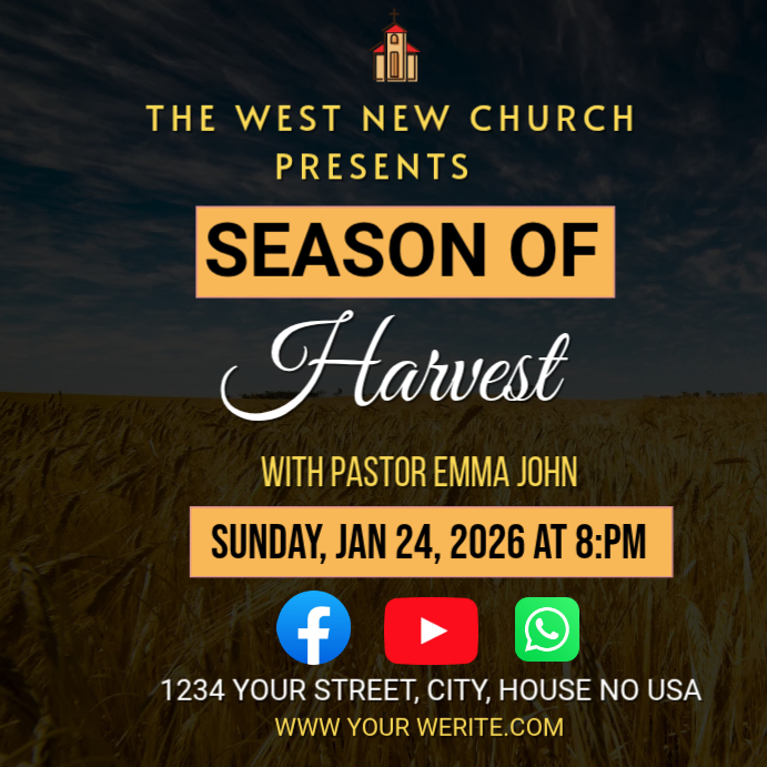 Black Maximalist Grey Professional Church Flyer A5 Instagram Post ...