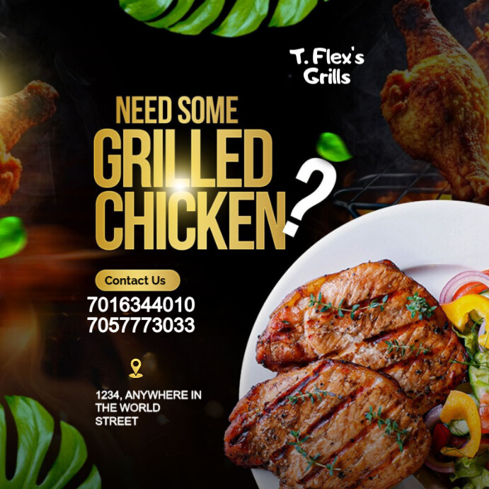 Black Maximalist Grill Instagram Post Template | PosterMyWall