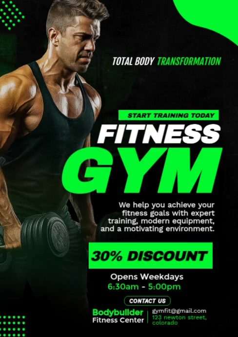 Black Maximalist Group Fitness Class Poster A5 Template | PosterMyWall