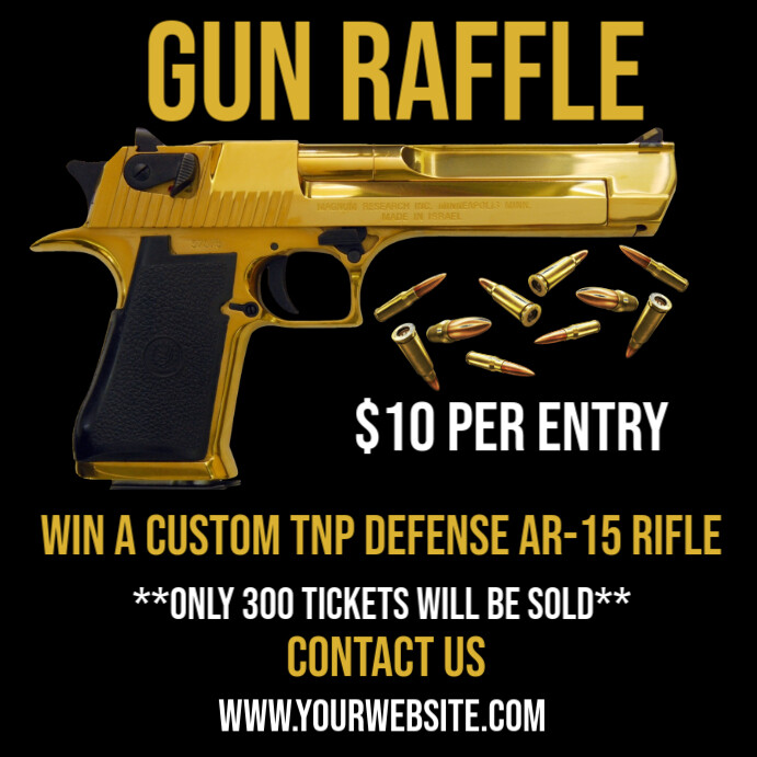 Black Maximalist Gun Raffle Instagram Post Template | PosterMyWall