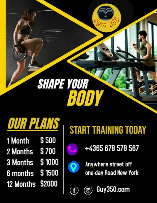 Copy of Black Maximalist Gym/ Fitness Business Flyer Flyer (us Letter ...