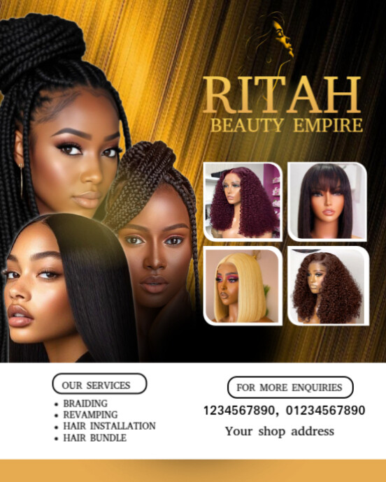 Black Maximalist Hair Design Template Instagram Portrait | PosterMyWall