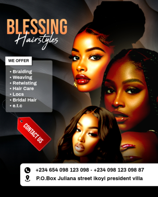 Black Maximalist Hair Salon Template | Hair Styling & Beauty Flyer ...