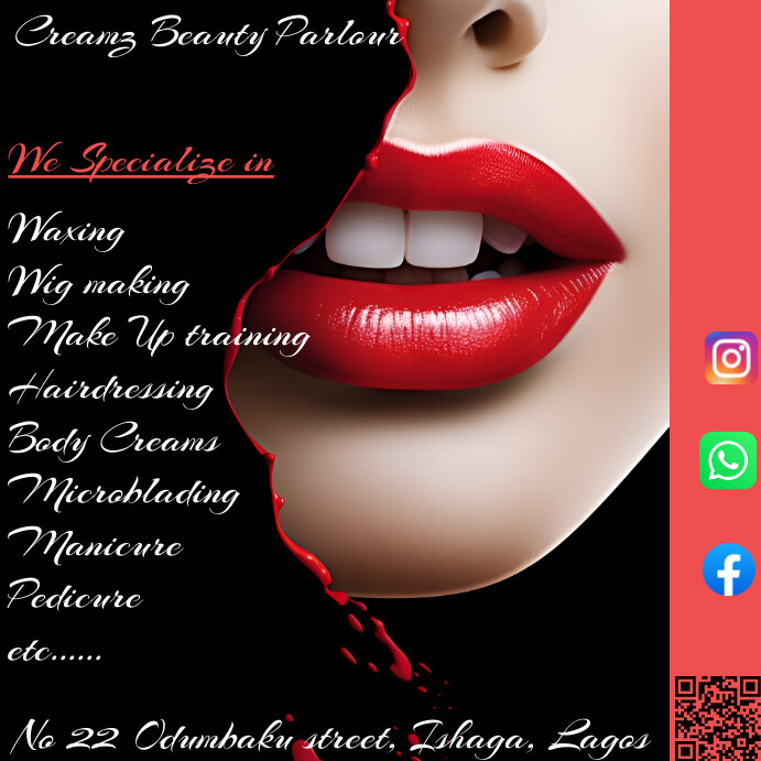 Black Maximalist Hairdressing Salon Flyer In Template | PosterMyWall