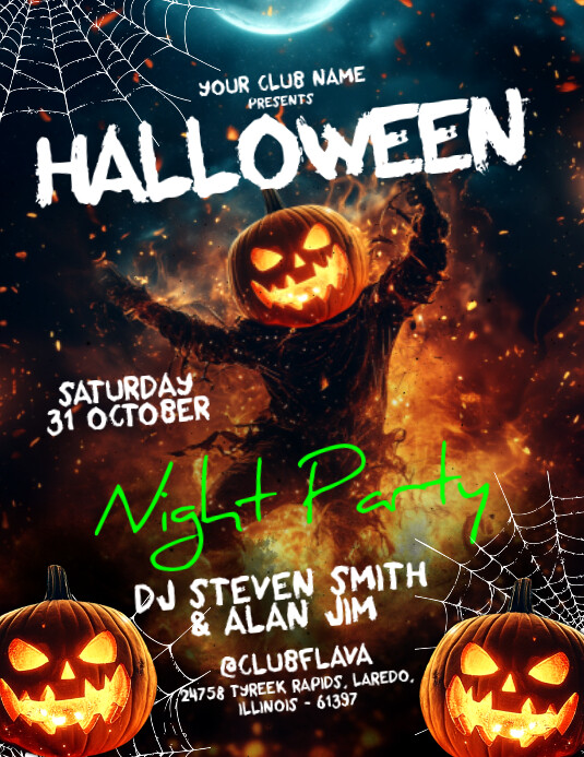 Copy of Black Maximalist Halloweeen Party Flyer (us L | PosterMyWall
