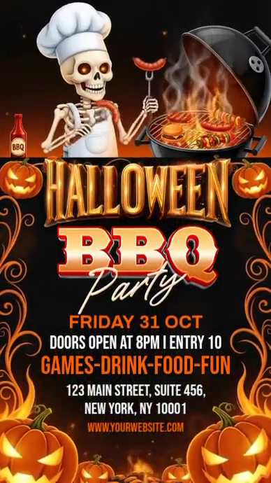 Black Maximalist Halloween Bbq Party Instagram Story Template | PosterMyWall