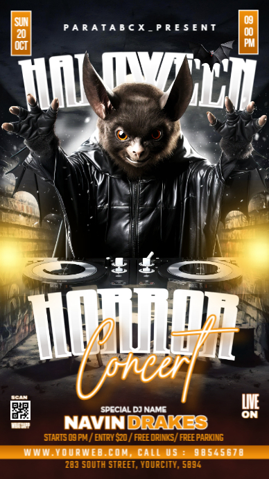 Black Maximalist Halloween Horror Concert Dj Party Instagram Story ...