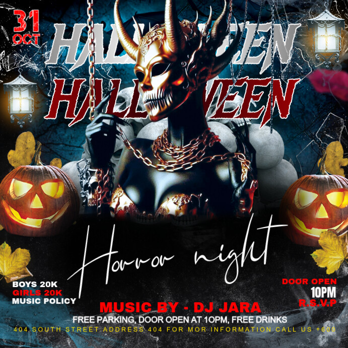 Copy of Black Maximalist Halloween Horror Night Instagram Post ...