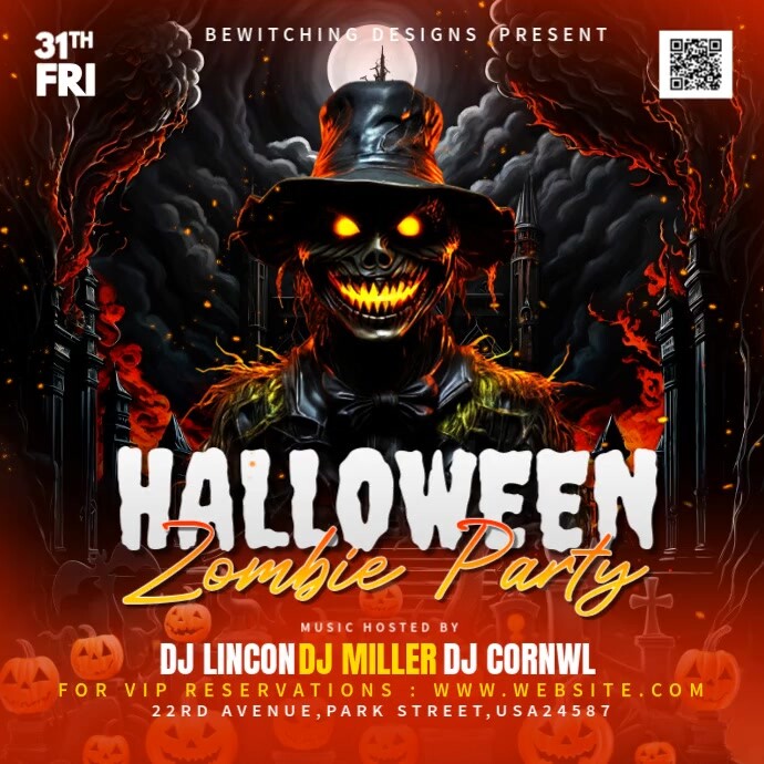 Copy of Black Maximalist Halloween Horror Party Instagram Post ...