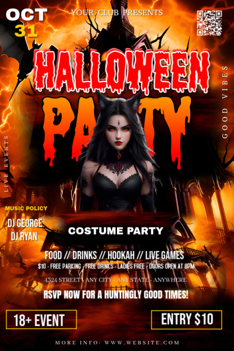 Copy of Black Maximalist Halloween hunted Party Post | PosterMyWall
