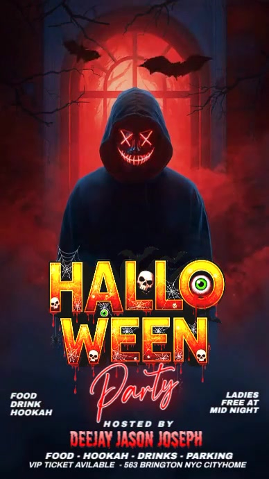 Black Maximalist Halloween Party Instagram Story Template | PosterMyWall