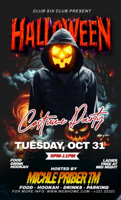 Black Maximalist Halloween Party Night Us Legal Template | PosterMyWall