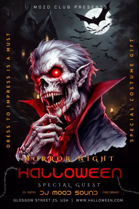 Copy of Black Maximalist Halloween Vampire Party Nigh | PosterMyWall
