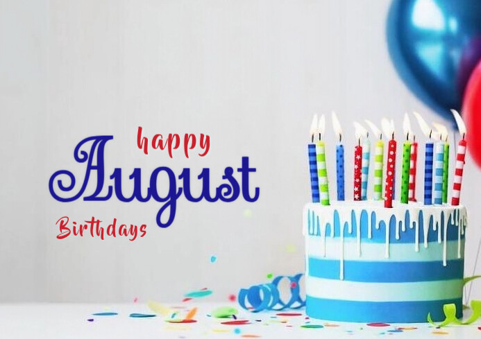 Black Maximalist Happy August Birthdays A4 Template | PosterMyWall