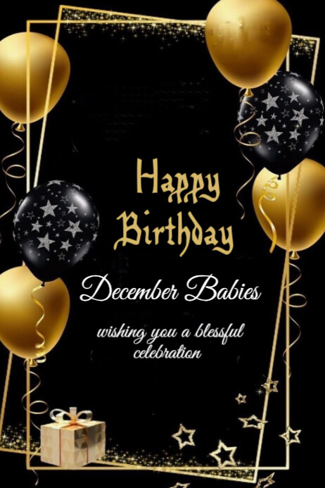 Black Maximalist Happy Birthday Banner 4' × 6' Template | PosterMyWall
