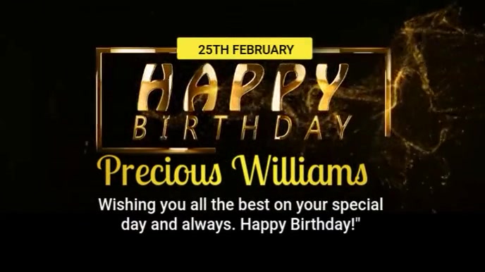 Plantilla de Black Maximalist Happy Birthday Digital Display (16:9 ...