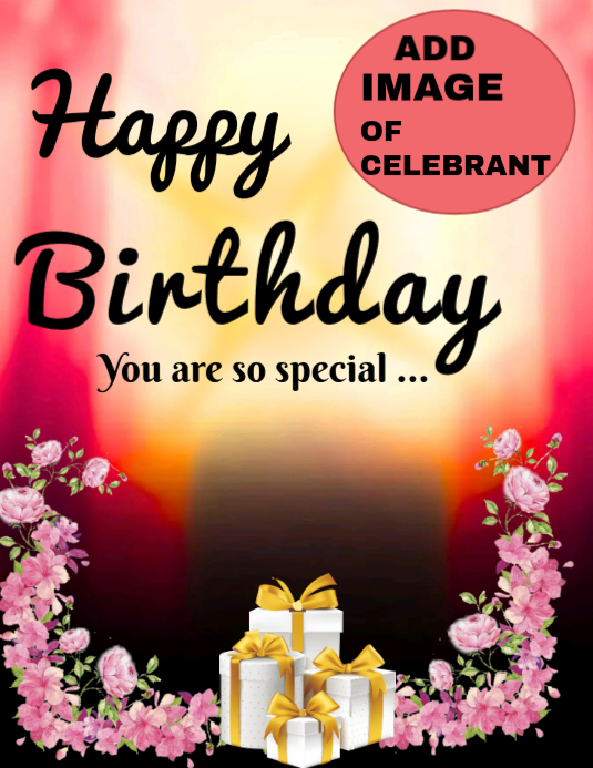 Black Maximalist Happy Birthday Greetings For Someone Special Flyer (us ...