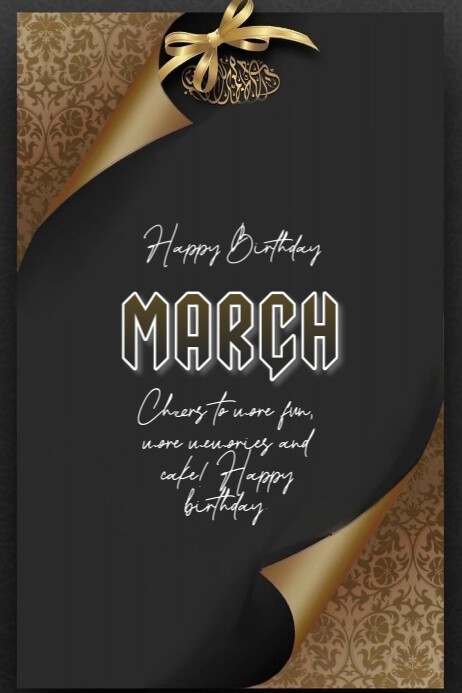 Black Maximalist Happy Birthday March Banner 4' × 6' Template ...