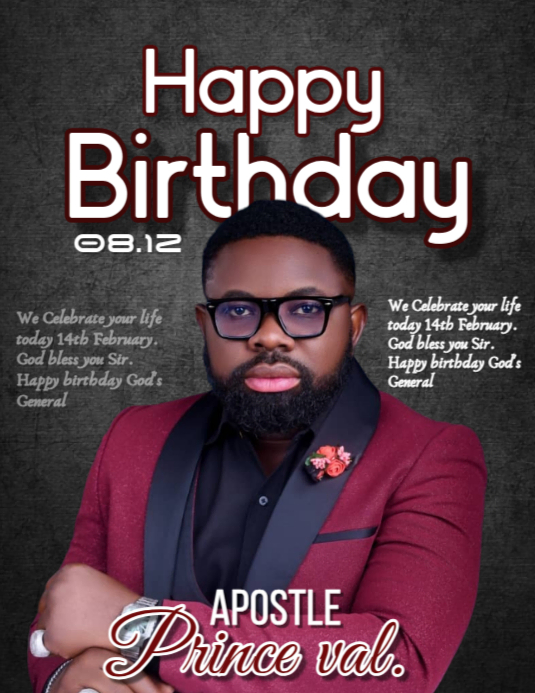 Black Maximalist Happy Birthday Sir Free Editable Birthday Template ...