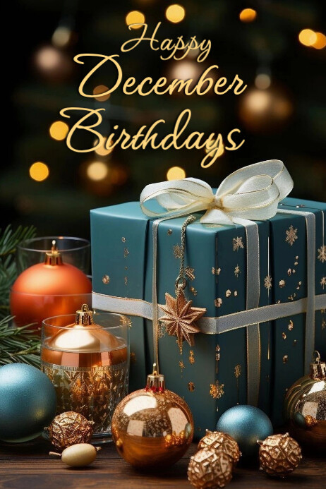 Plantilla de Black Maximalist Happy December Birthdays Banner 4' × 6 ...