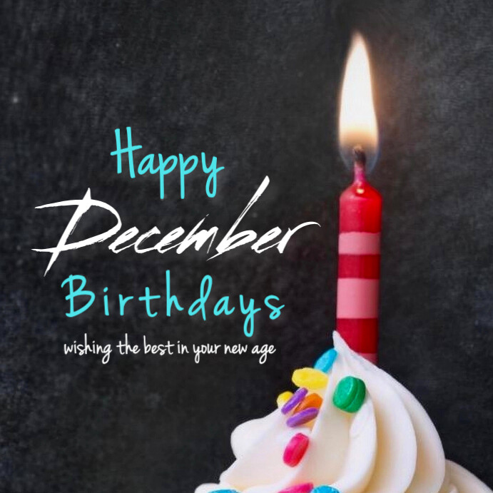 Plantilla de Black Maximalist Happy December Birthdays Instagram Post ...