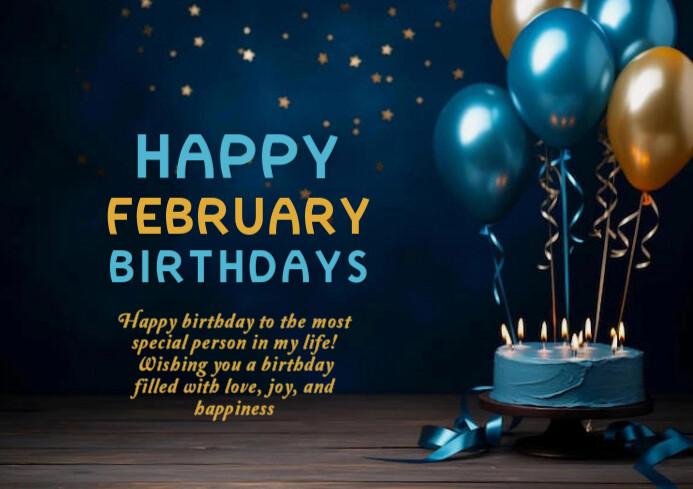 Copy of Black Maximalist Happy February Birthdays A4 | PosterMyWall