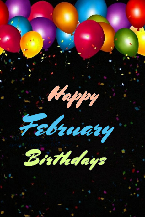 Copy of Black Maximalist Happy February Birthdays Banner 4' × 6 ...