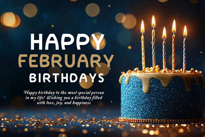 Copy of Black Maximalist Happy February Birthdays Banner 4' × 6 ...