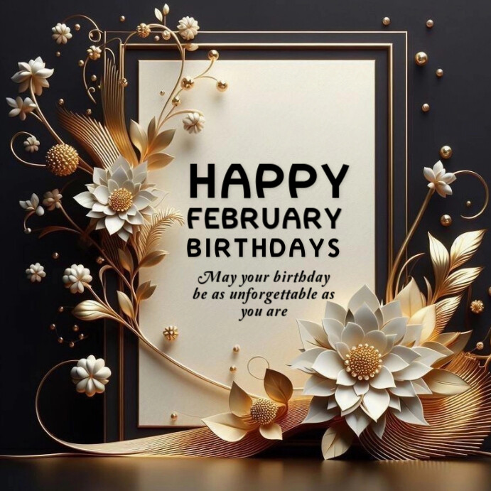 Copy of Black Maximalist Happy February Birthdays Instagram Post ...