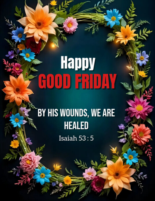 Black Maximalist Happy Good Friday Flyer (us Letter) Template ...
