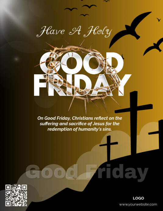 Copy of Black Maximalist Happy Good Friday Flyer (us Letter) | PosterMyWall