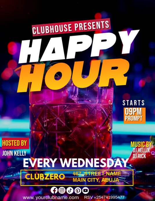 Copy of Black Maximalist Happy Hour Wednesday Flyer (us Letter ...