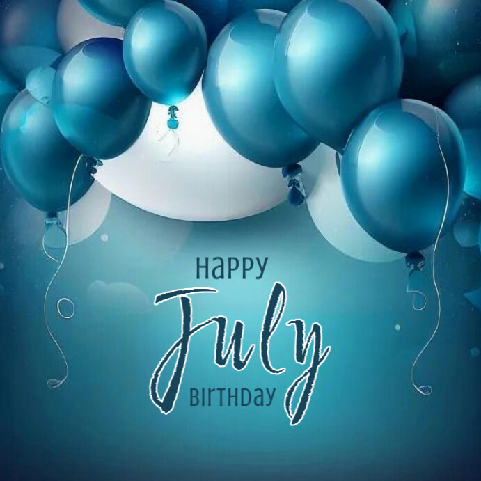 Black Maximalist Happy July Birthdays Instagram Post Template ...