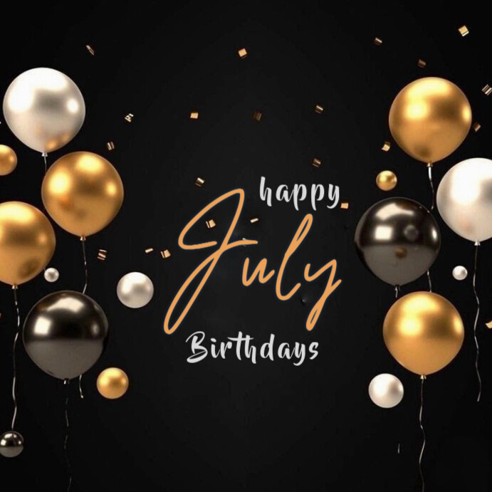 Plantilla de Black Maximalist Happy July Birthdays Instagram Post ...