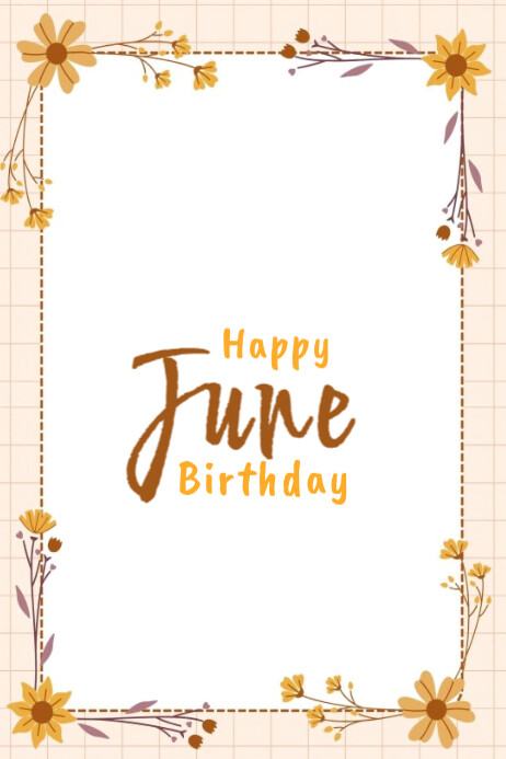 Black Maximalist Happy June Birthdays Banner 4' × 6' Template ...