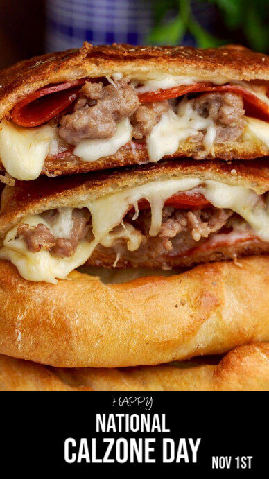 Black Maximalist Happy National Calzone Day Instagram Story Template ...