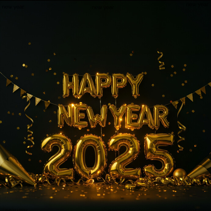 Plantilla de Black Maximalist Happy Near 2025 Instagram Post | PosterMyWall